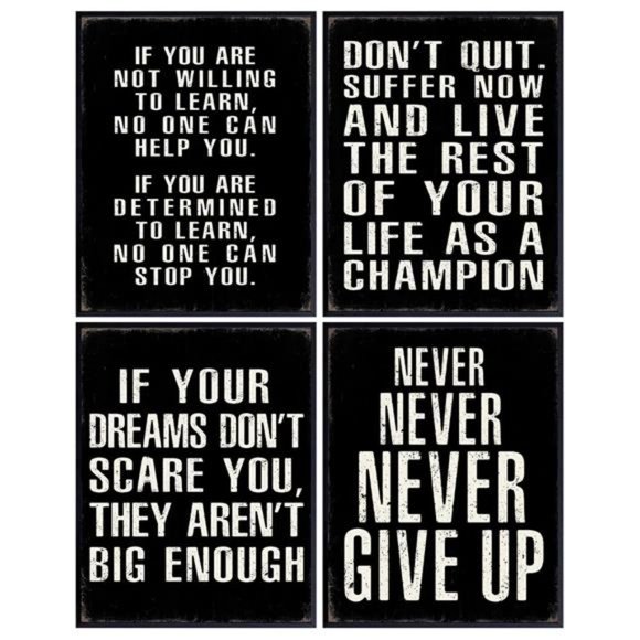 Wall Decor | Motivational Quotes Wall Art Decor Positive Quotes 8x1 ...